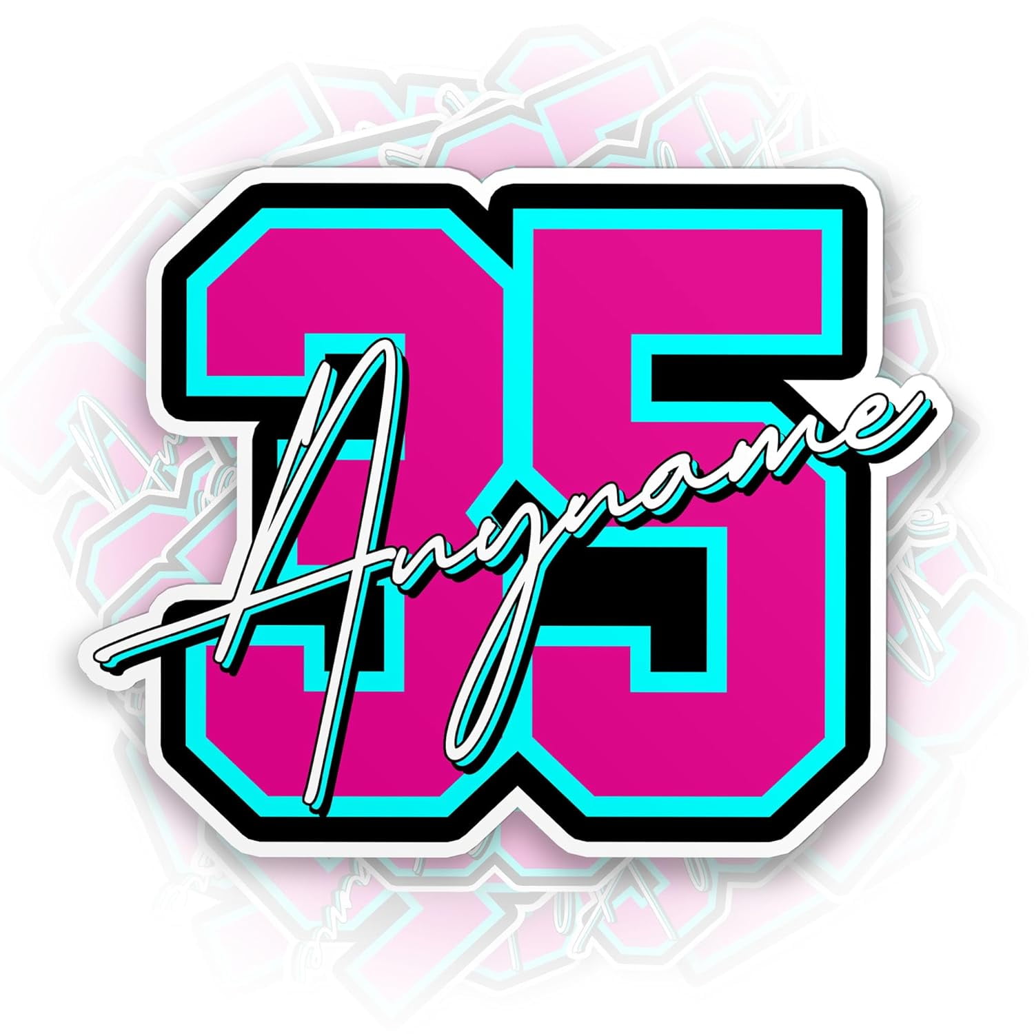 Stickly Name Baseball Softball Decal Sticker Name and Number Baseball ...