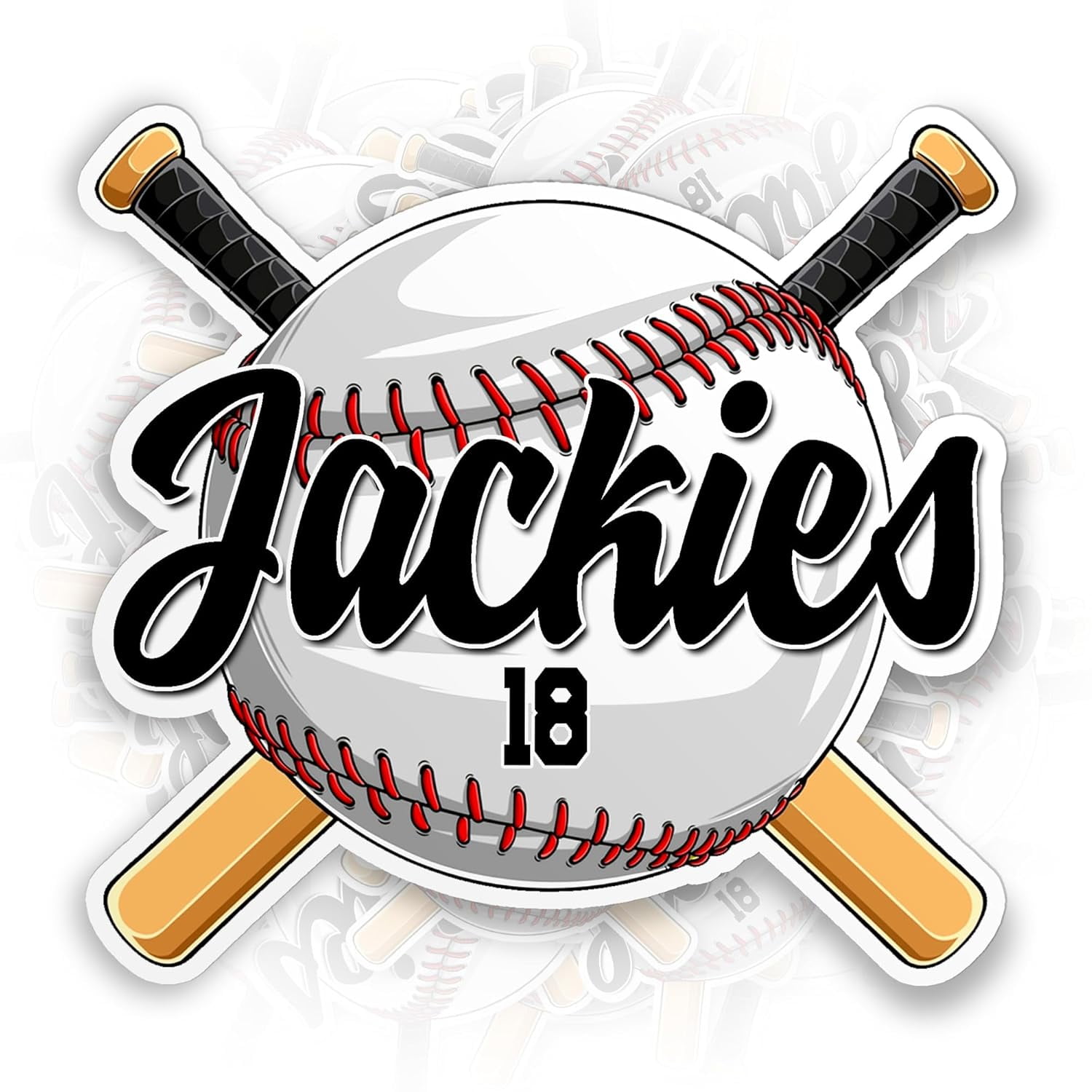 Stickly Name Baseball Sticker Baseball Softball Name Number Kids Sports ...