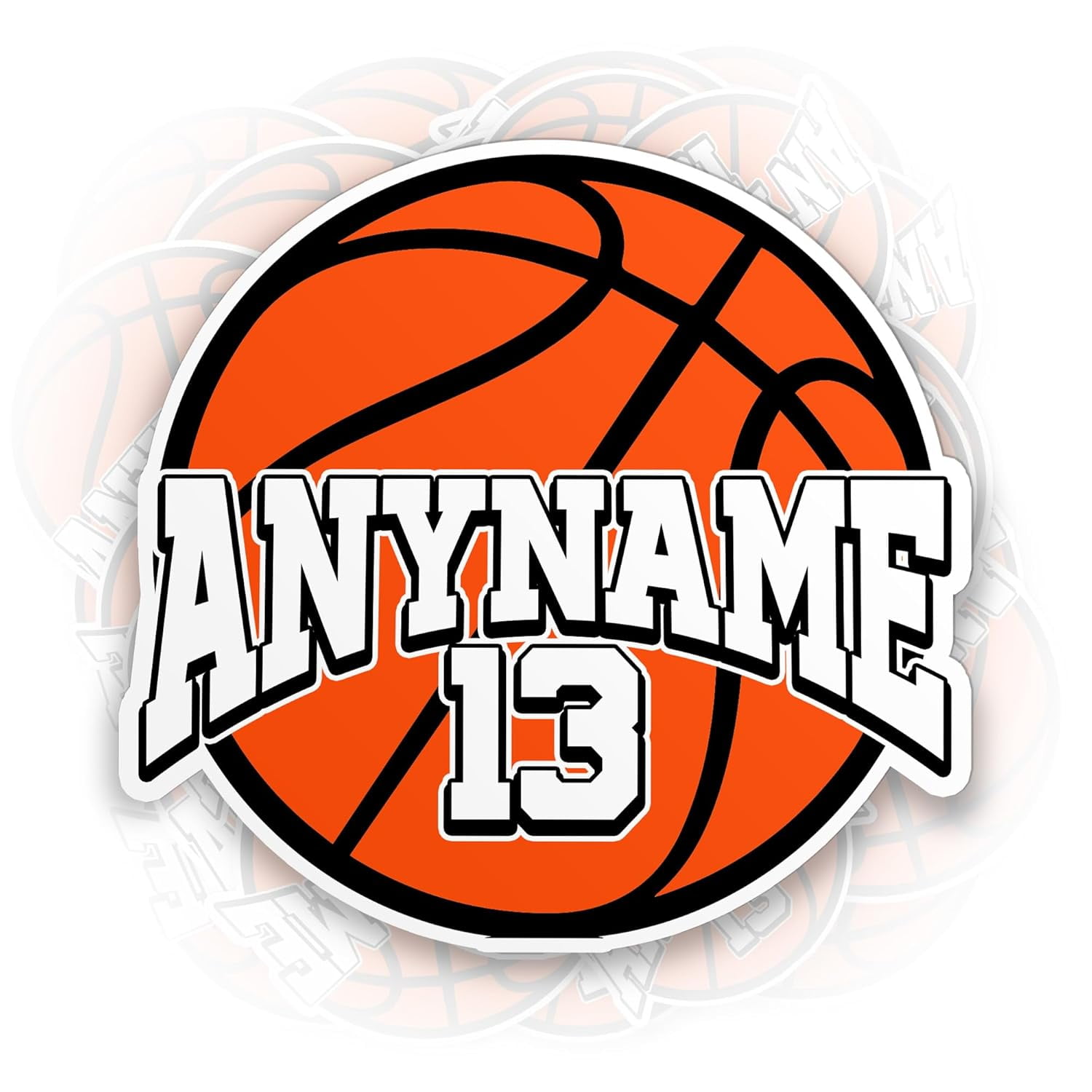 Stickly Name Basketball Sticker Player Team Number Mom Dad Soccer ...