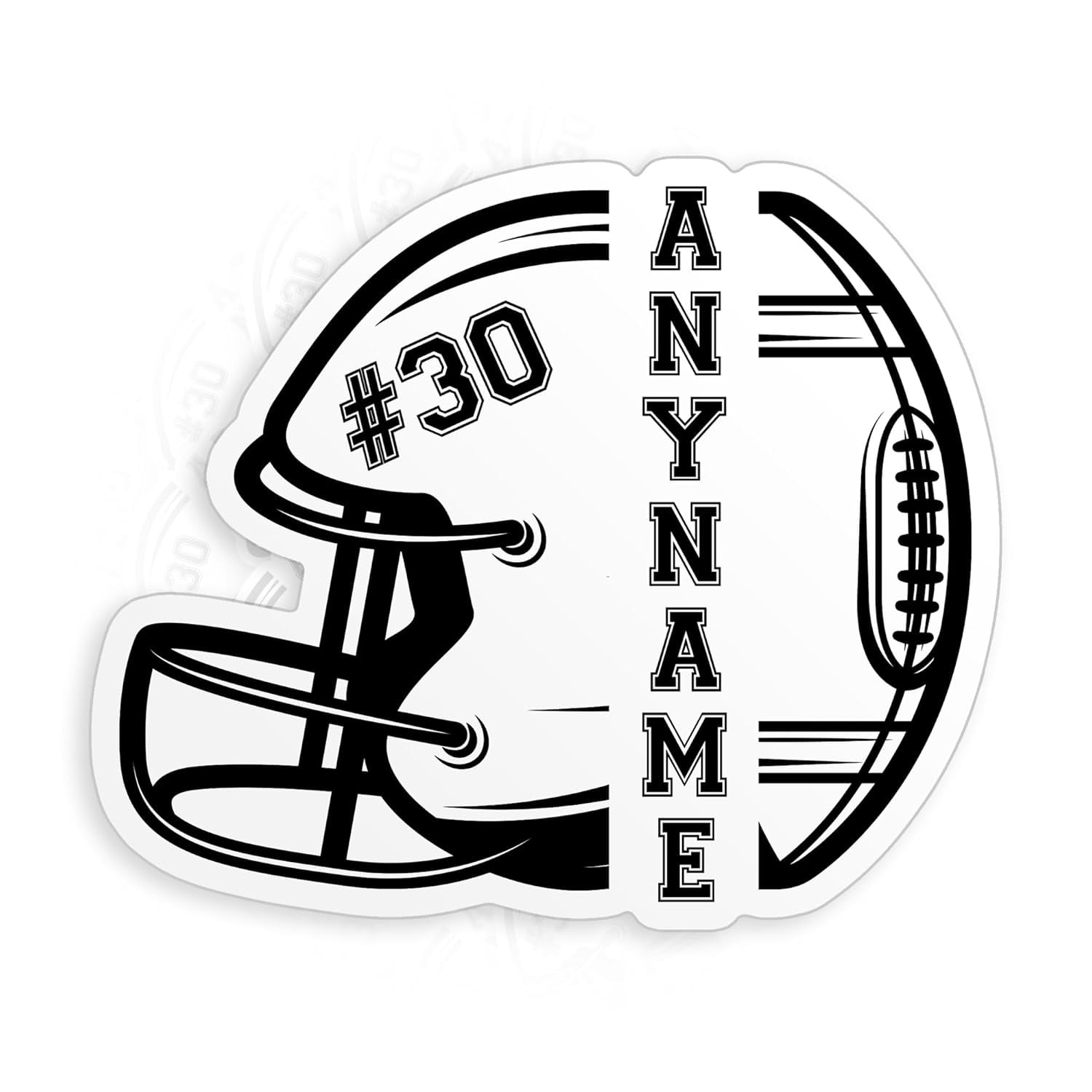 Stickly Name Football Sticker Name Football Rugby Sport Team Gifts Name ...