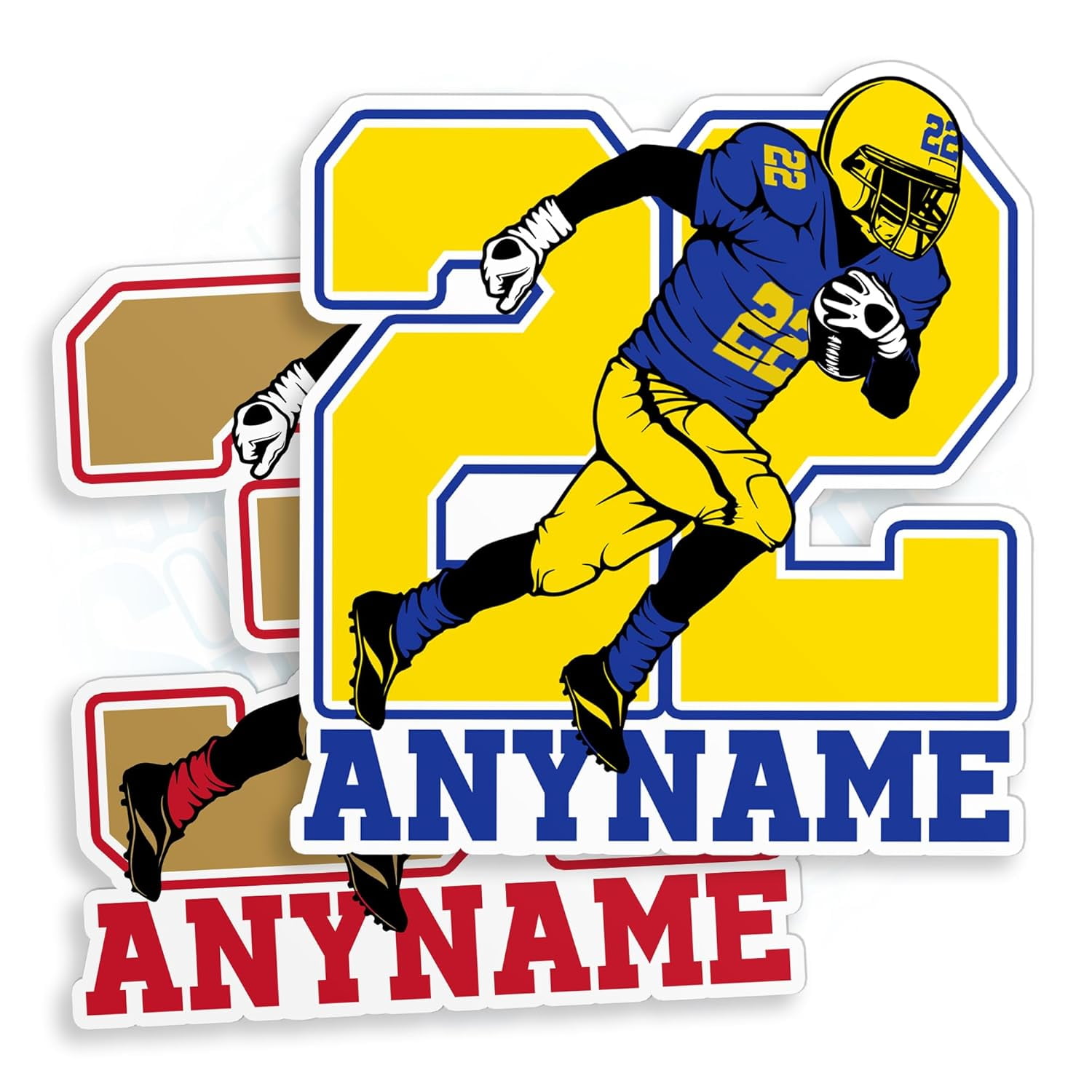 Stickly Name Football Sticker Name Player Number Lover Sport Rugby Die ...