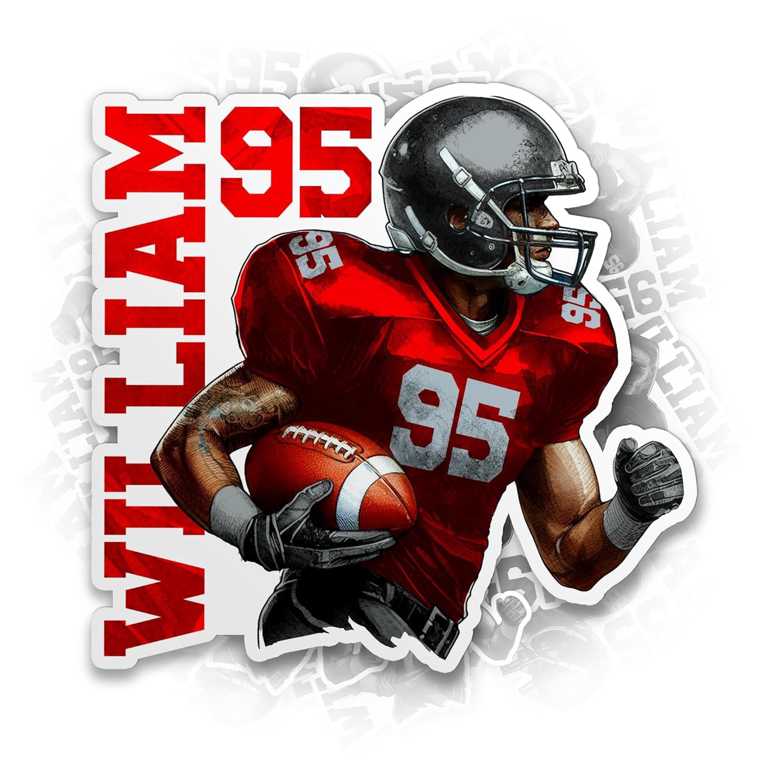Stickly Name Football Sticker Name Player Number Lover Sport Rugby Die ...