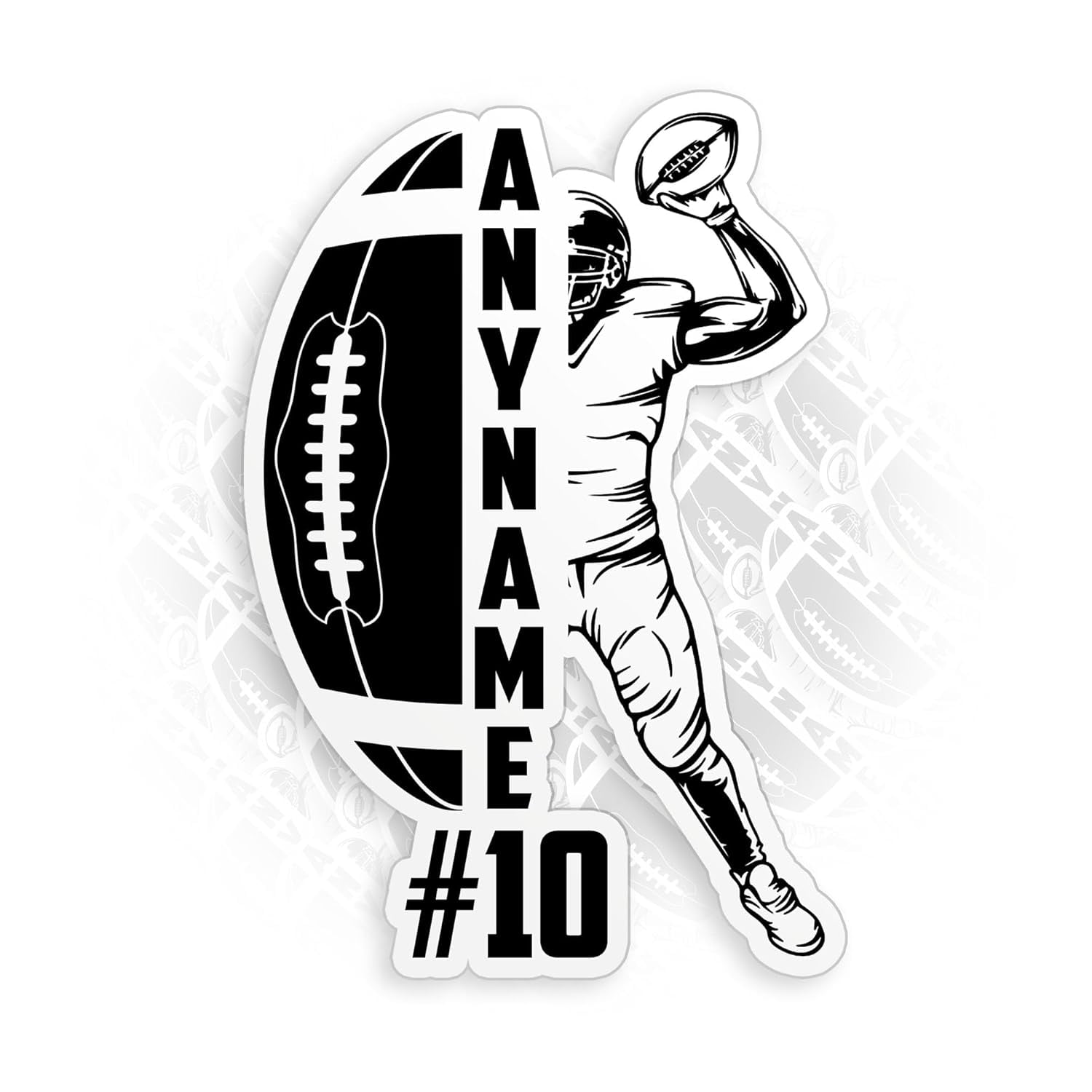 Stickly Name Football Sticker Name Player Number Lover Sport Rugby Die ...