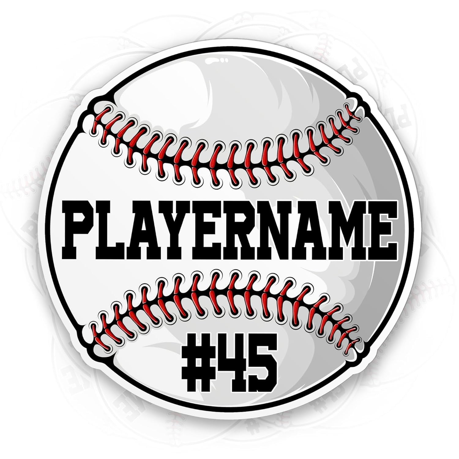 Stickly Name Number Baseball Sticker Baseball Softball Decal Kids ...