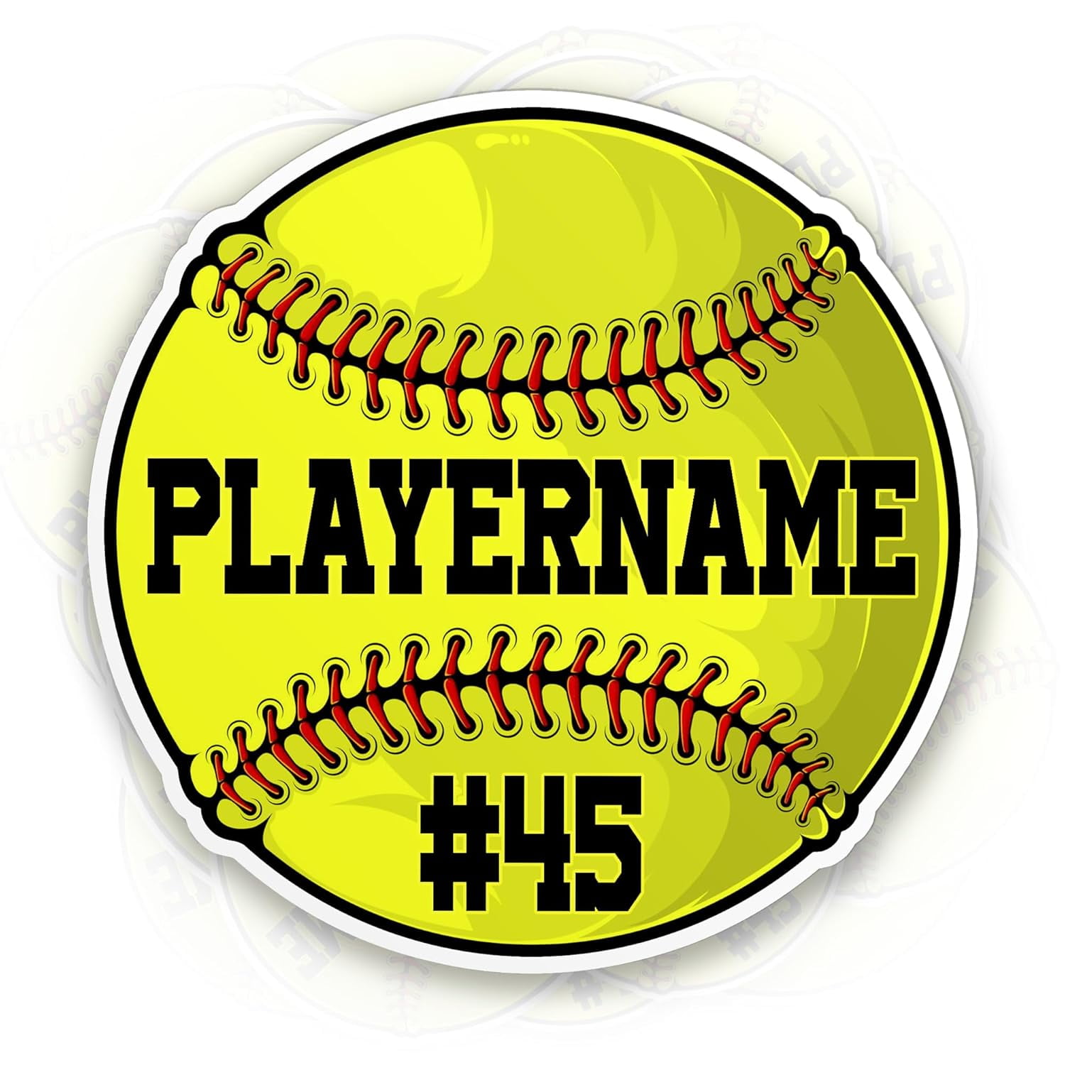 Stickly Name Number Softball Sticker Baseball Softball Decal Kids ...