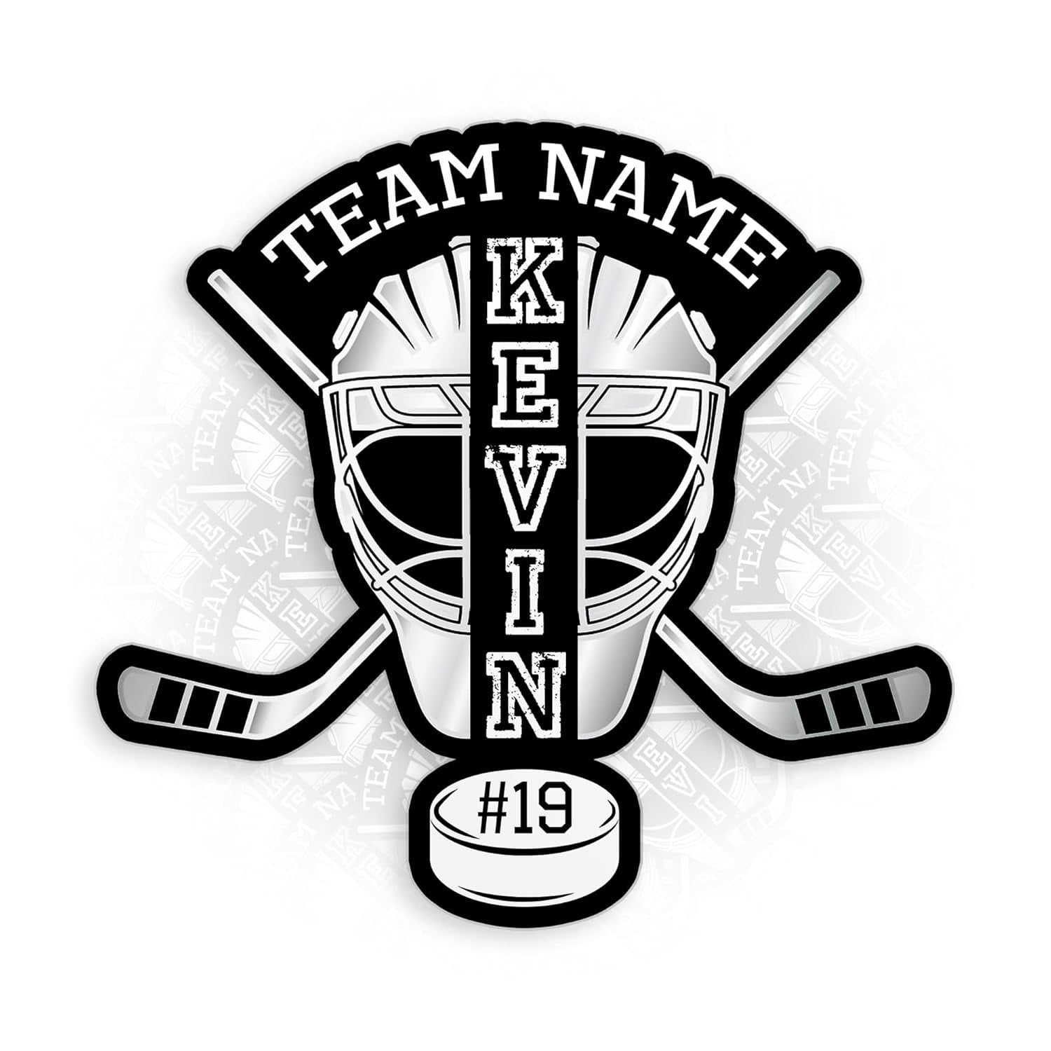 Stickly Name Numbers Hockey Sticker Helmet Hockey Name Player Lover Die ...