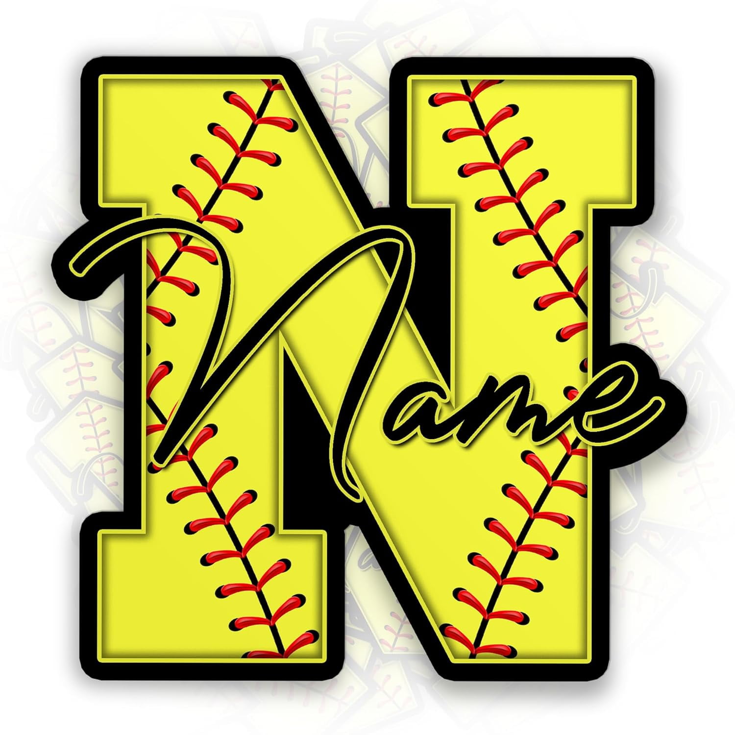 Stickly Name Softball Sticker Baseball Softball Helmet Decal Name Hard ...