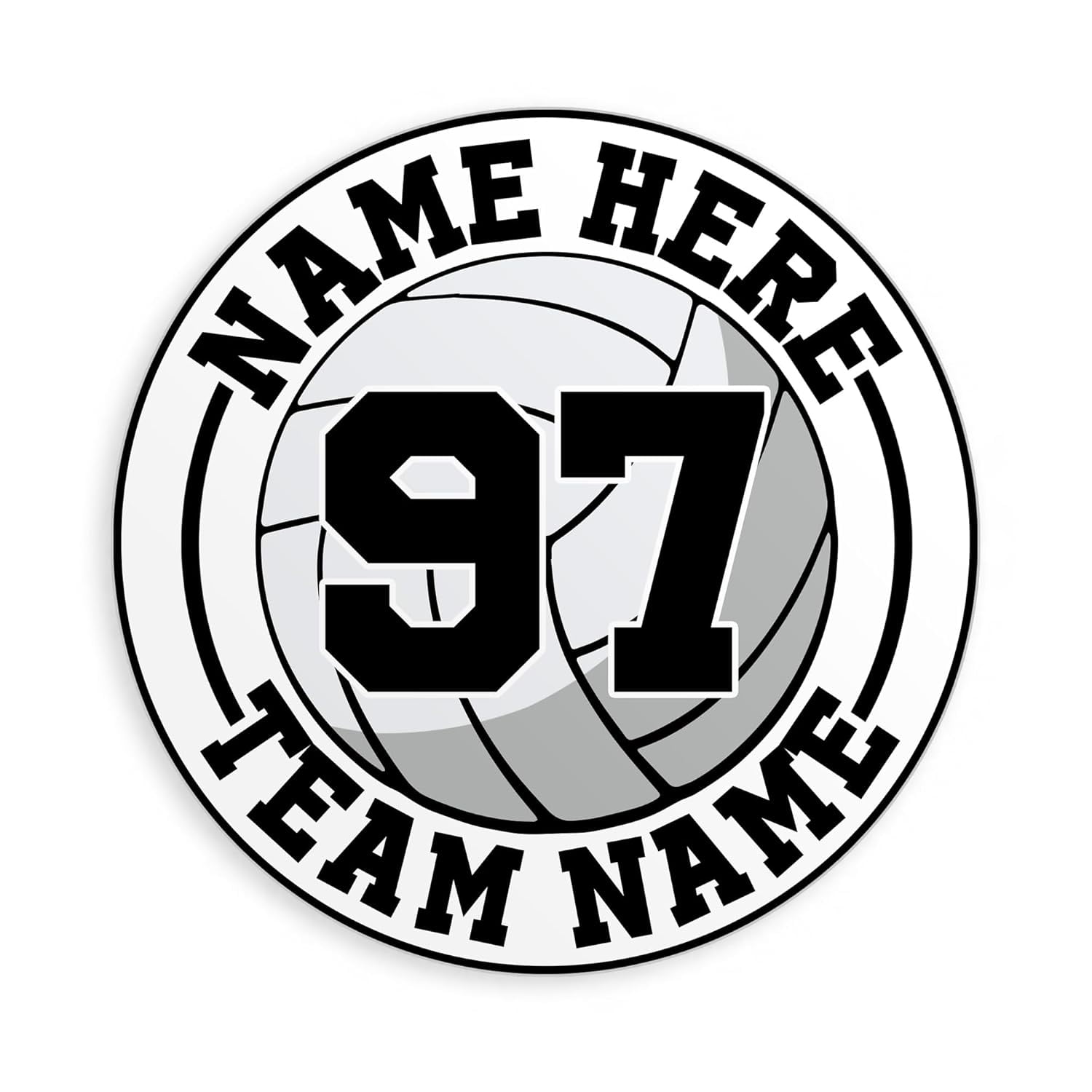 Stickly Name Volleyball Stickers Team Name Players and Numbers Sport ...