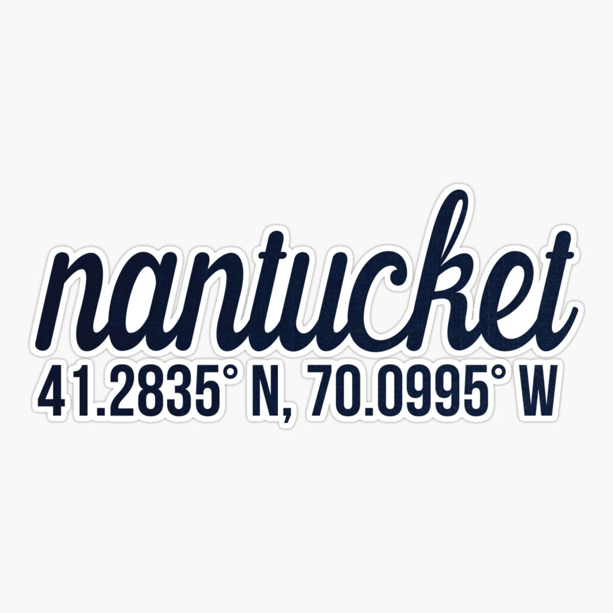 Stickly Nantucket Coordinates Sticker, Phone Decal Water Bottle ...