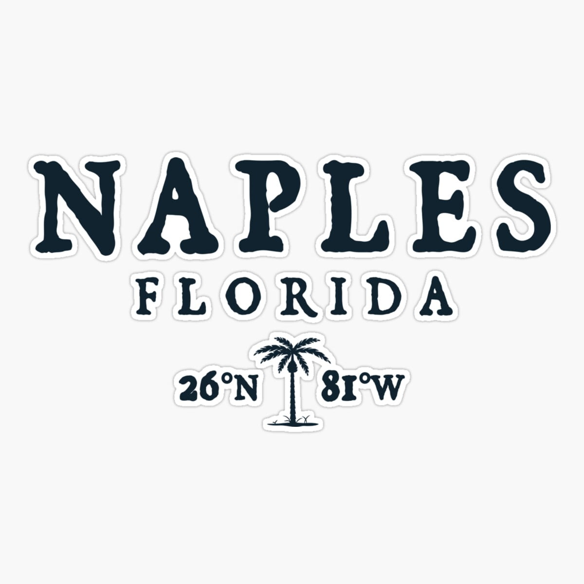 Stickly Naples Florida Palm Tree Surbeach Gift Sticker, Phone Decal ...