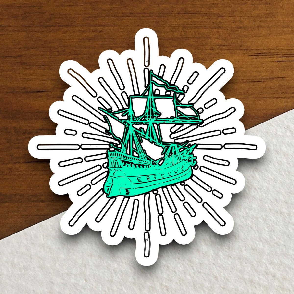 Stickly Nautical Sailing Ship Sticker, Vacation Sticker, Travel Sticker ...