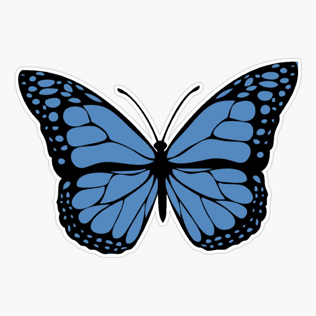 Stickly Navy Blue Erfly Sticker, Phone Decal Water Bottle Stickers Car ...