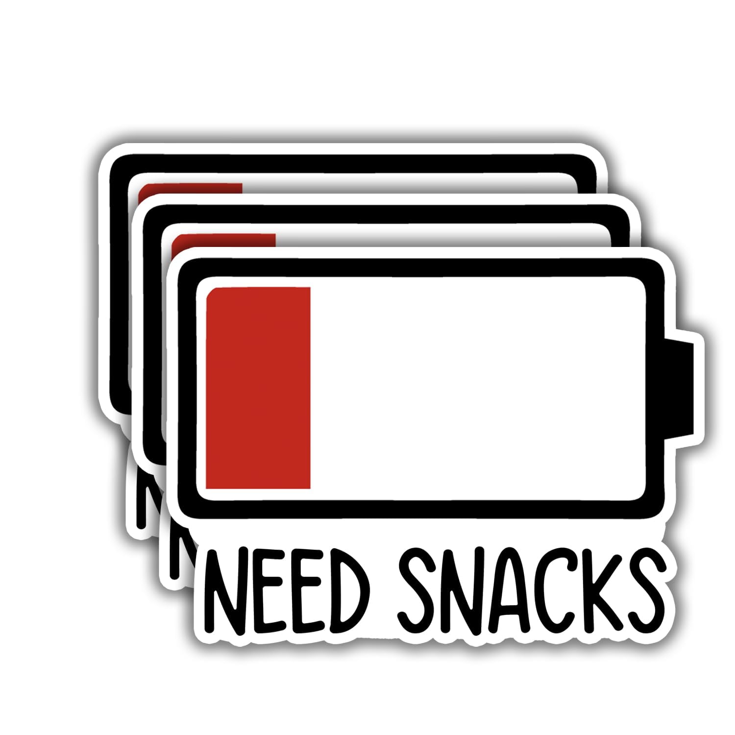Stickly Need Snacks Battery Sticker Funny Sarcastic Tumbler Decal ...