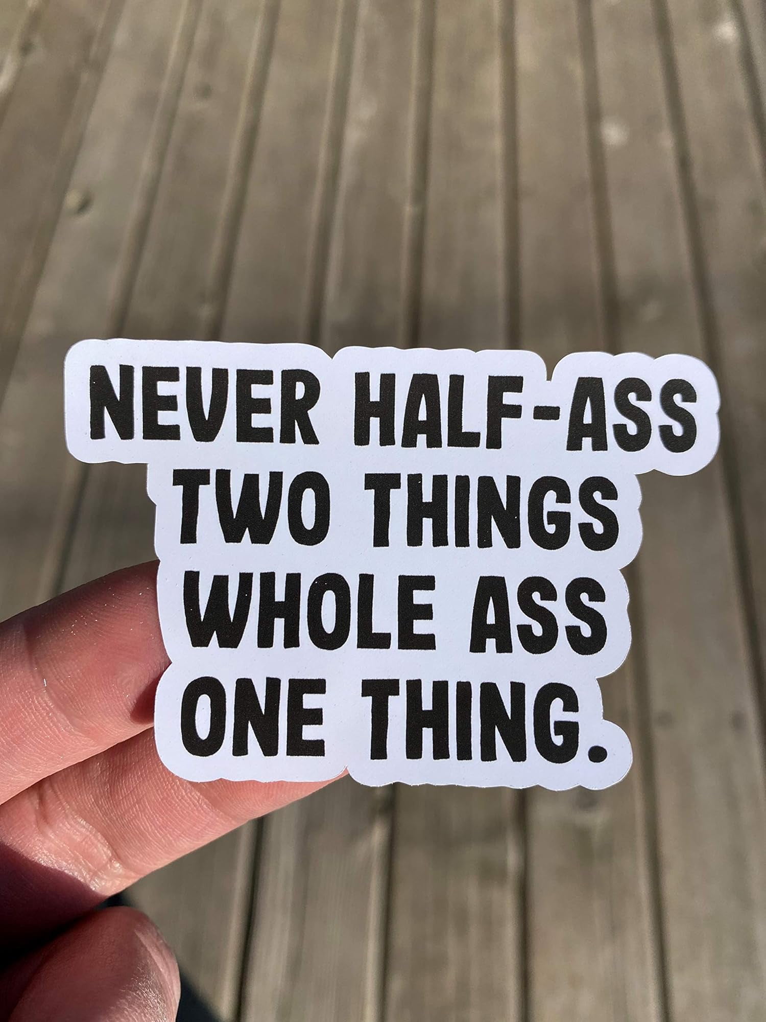 Stickly Never HalTwo Things Whole One Thing Sticker, Laptop Sticker ...