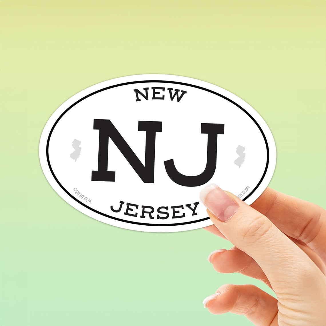 Stickly New Jersey Ers, White Oval Nj Bumper Er | Jersey Shore Laptop ...