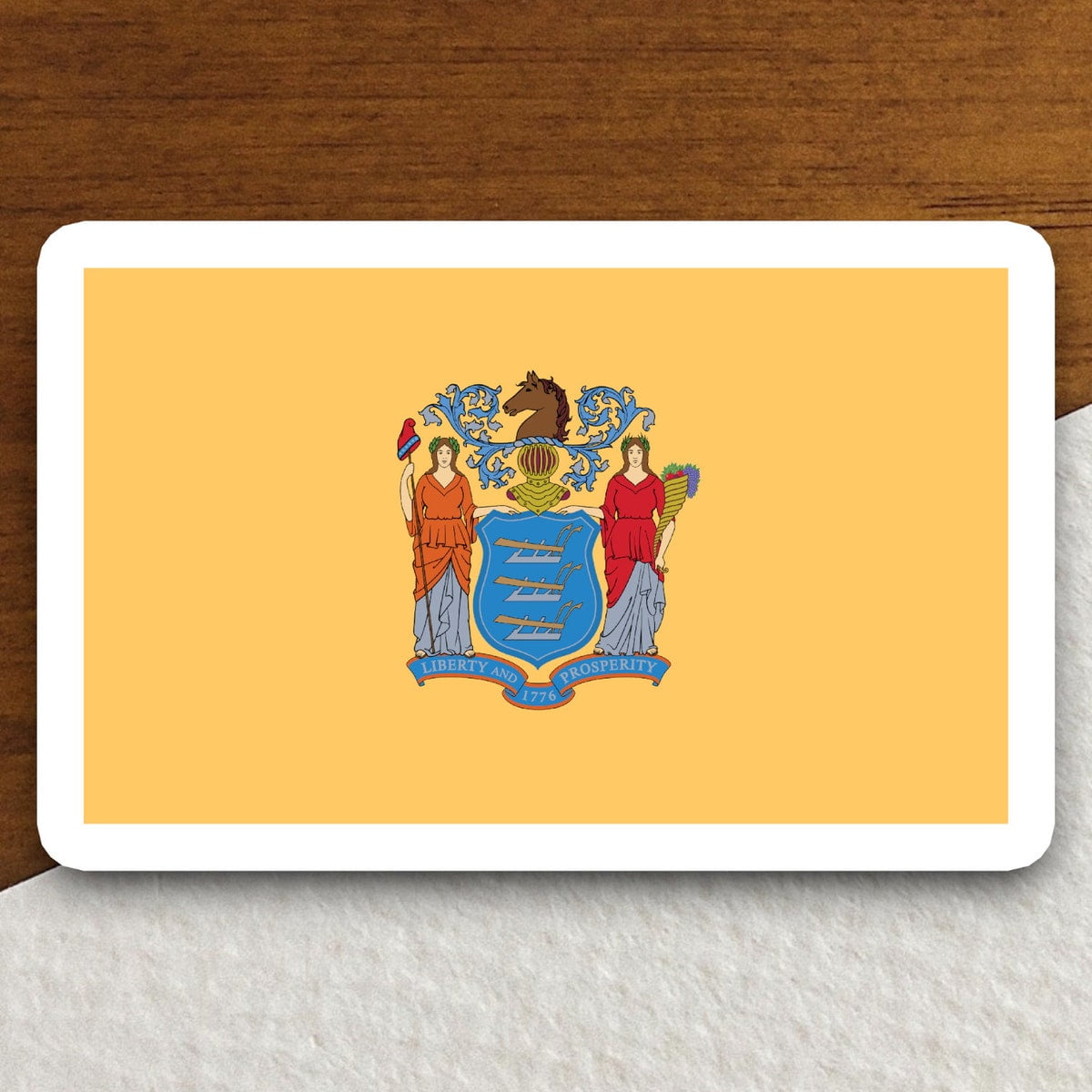 Stickly New Jersey State Sticker, New Jersey Flag Sticker, Pennant ...