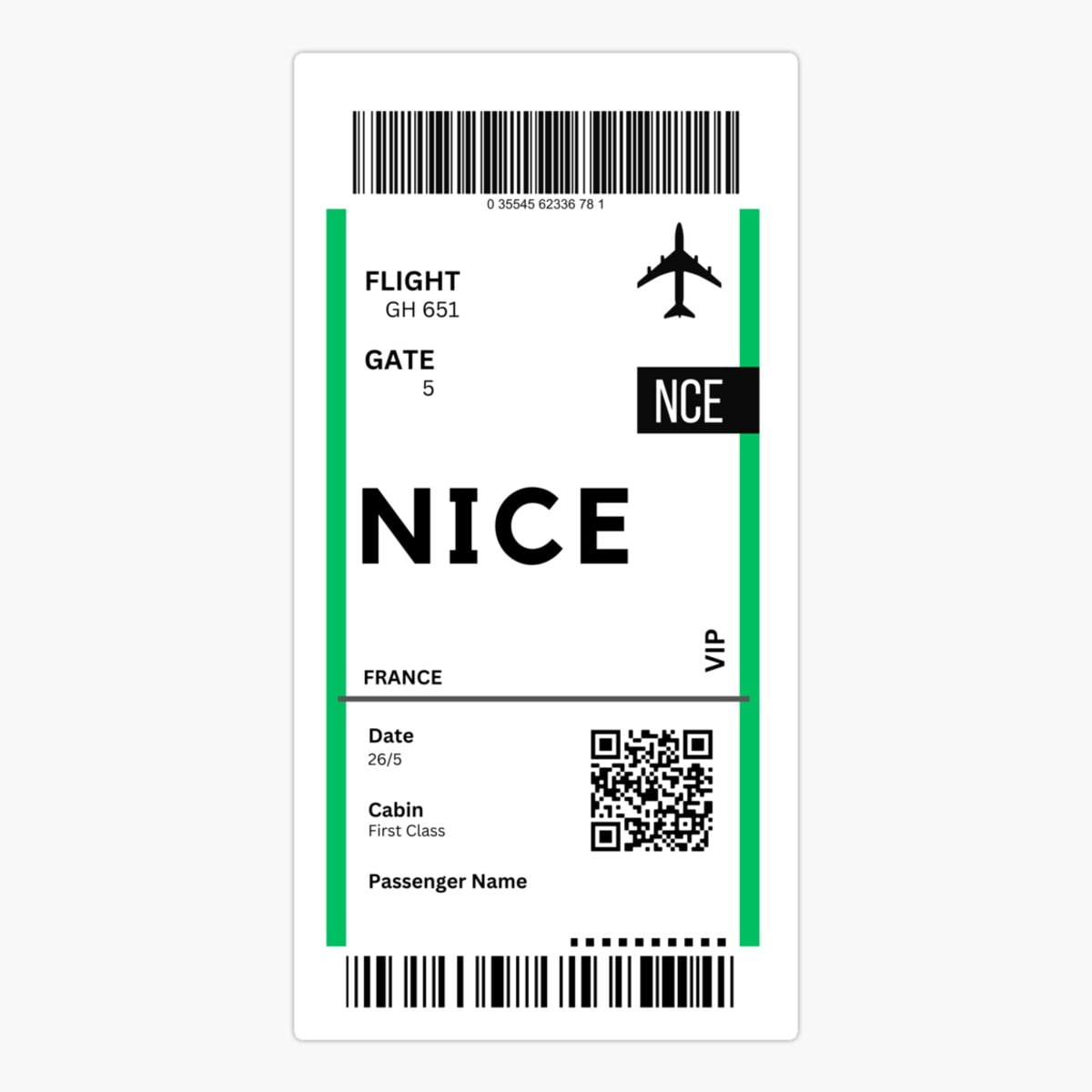Stickly Nice France Airplane Boarding Psticker, Phone Decal Water ...