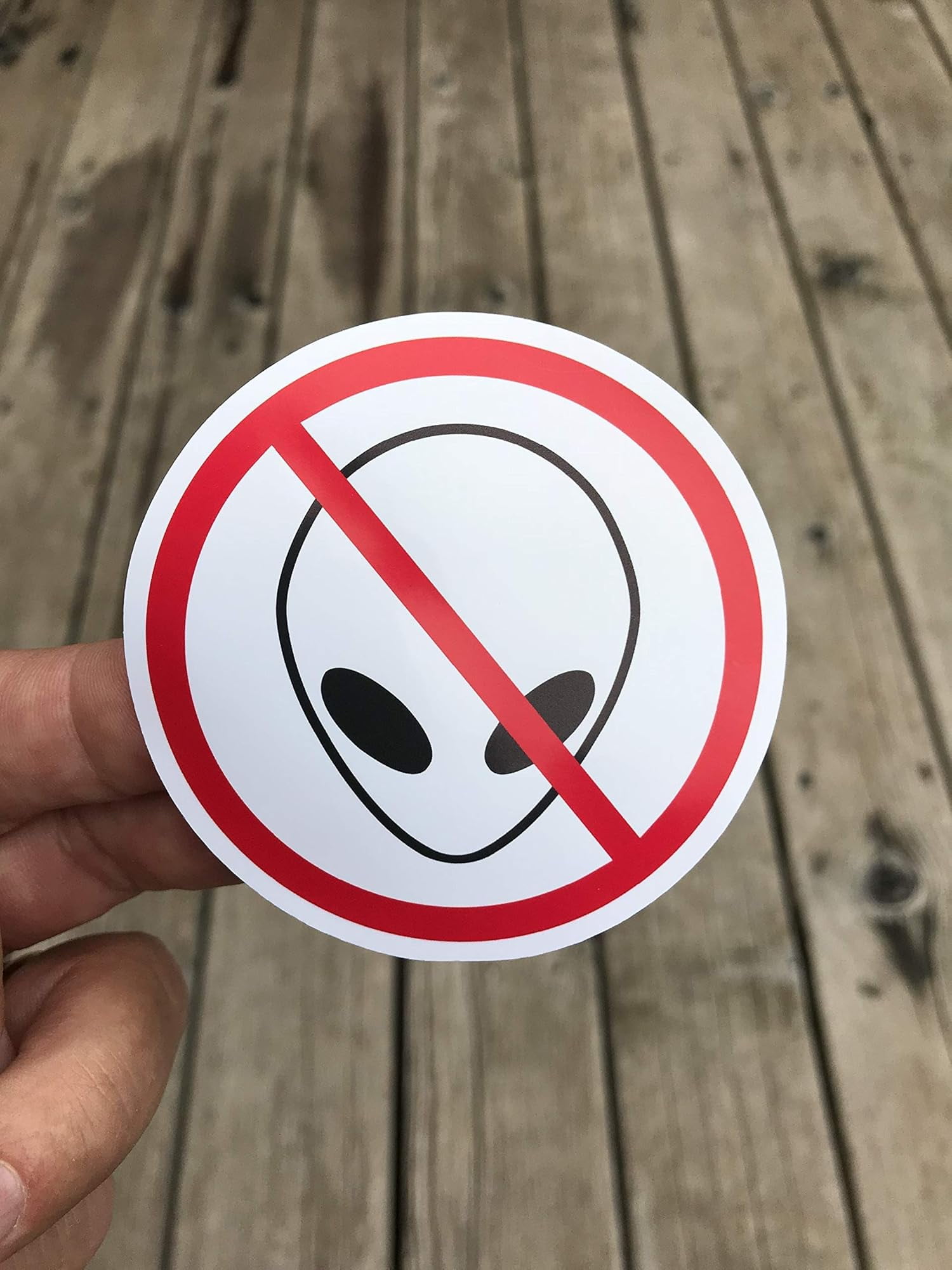 Stickly No Aliens Allowed Sticker, Laptop Sticker, Water Bottle Sticker ...