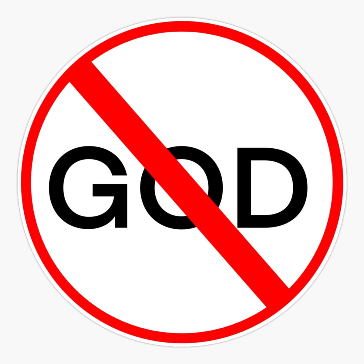 Stickly No God Sticker, Phone Decal Water Bottle Stickers Car Decals ...
