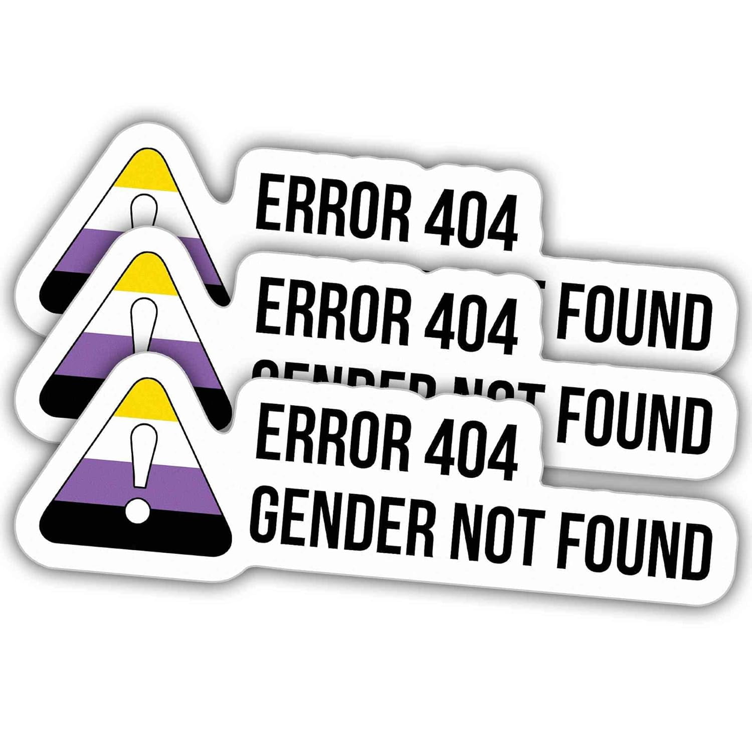 Stickly Nonbinary Stickers LGBTQ Decals Error 404 Gender Not Found ...