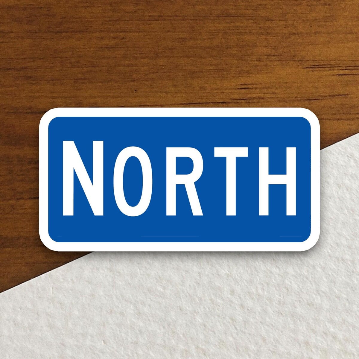 Stickly North Directional Blue Sticker, Road Trip Sticker, Highway Sign ...
