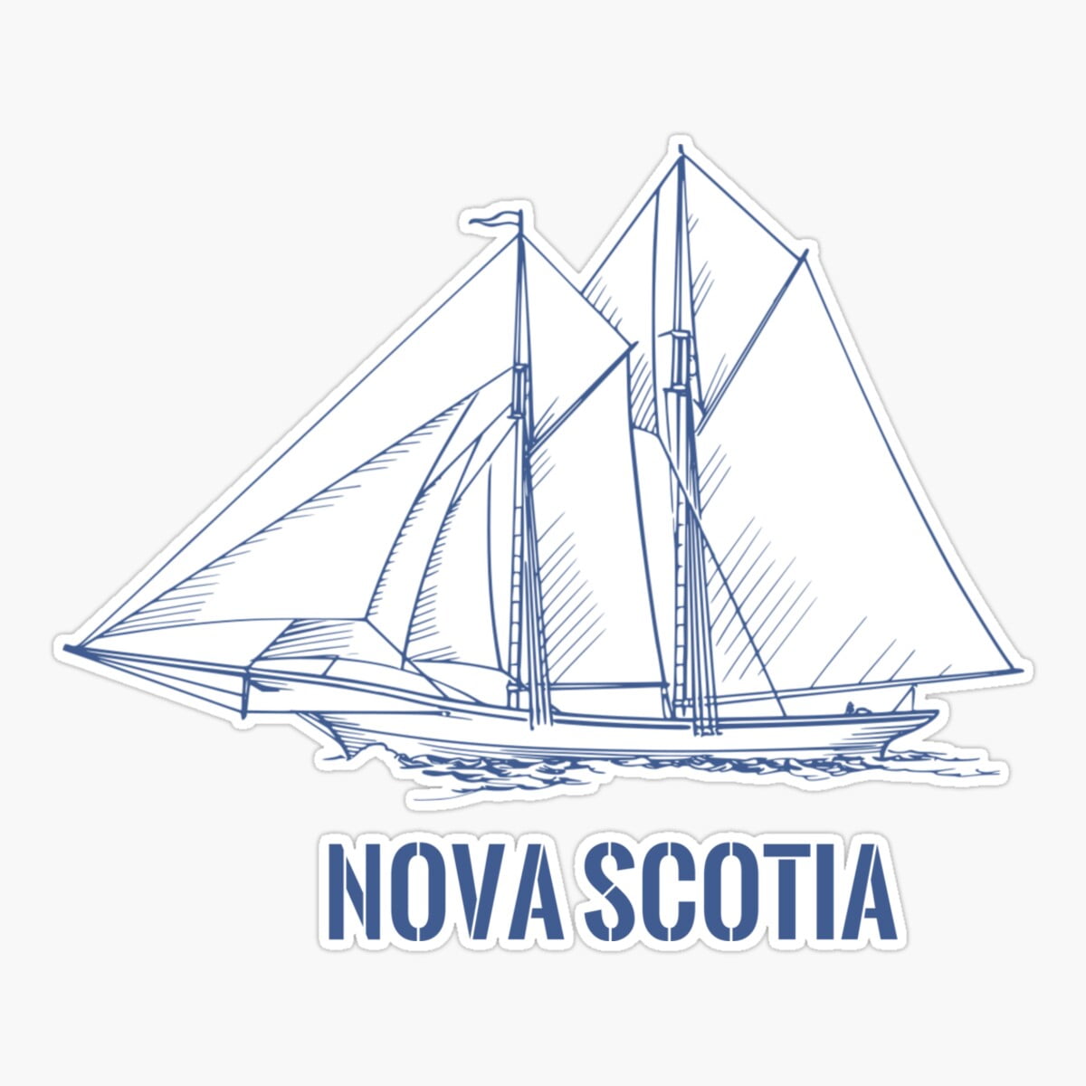 Stickly Nova Scotia Schooner Sticker, Phone Decal Water Bottle Stickers ...