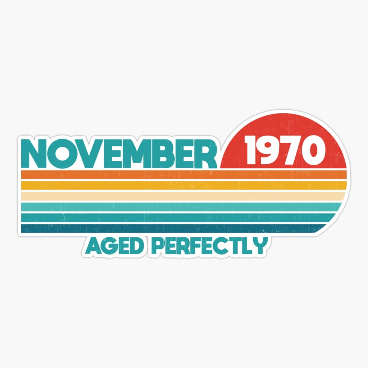 Stickly November 1970 Retro Sunset 54Th Birthday Essential Sticker ...