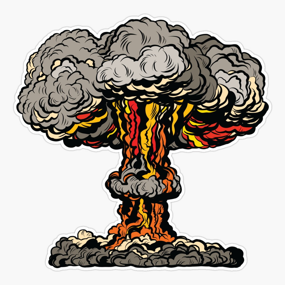 Stickly Nuclear Explosion Radioactive Mushroom Pop Art Sticker, Phone ...