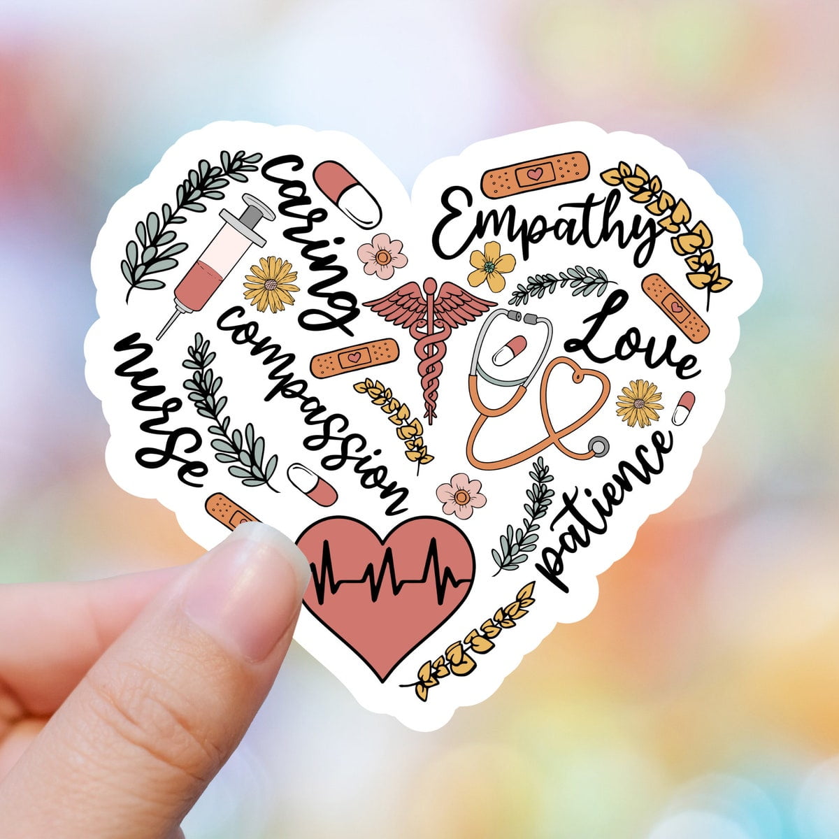 Stickly Nurse Sticker Nurse Medical Doctor Medical Student Ems Vintage Nurse Pink Sticker Retro ...