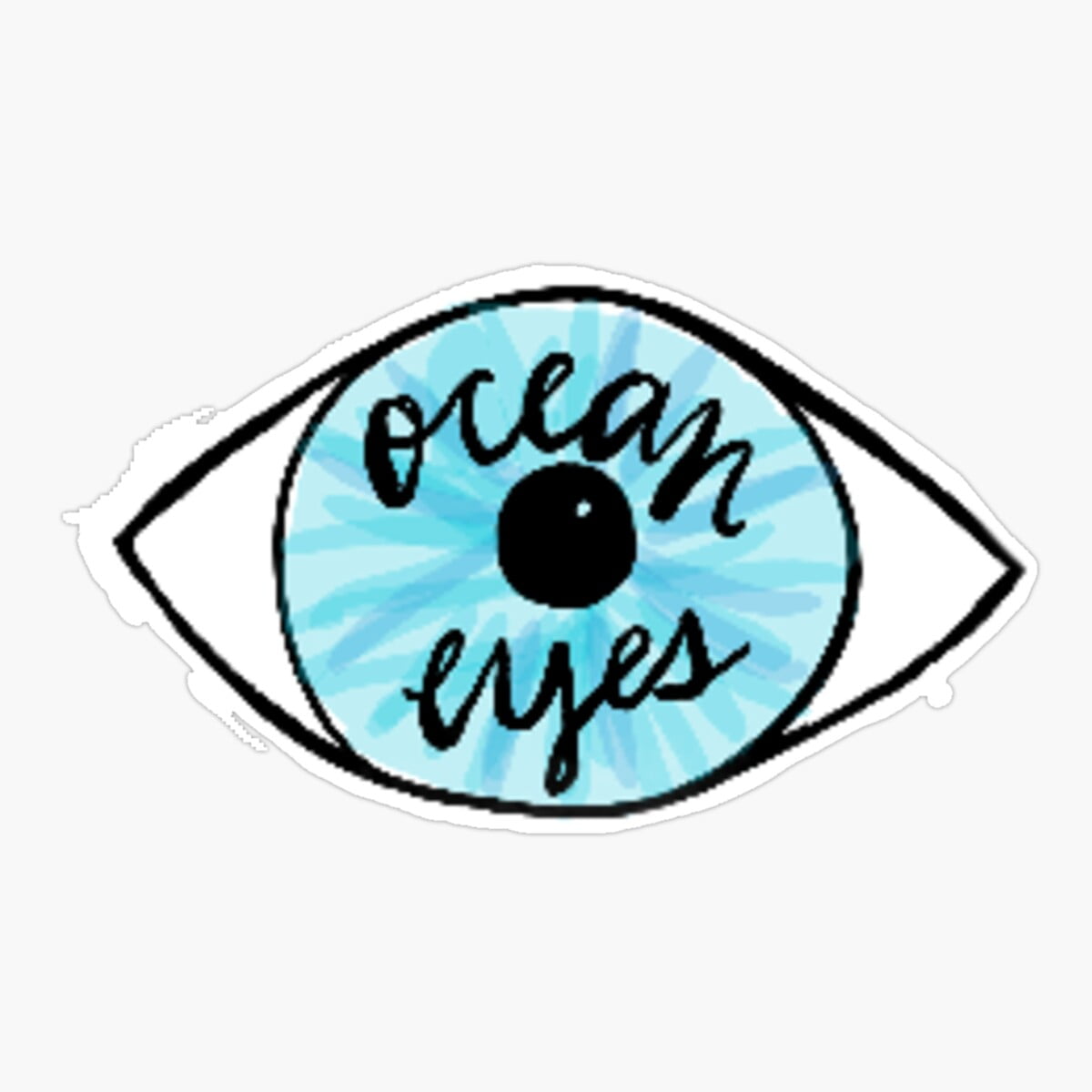 Stickly Ocean Eyes Sticker, Phone Decal Water Bottle Stickers Car ...