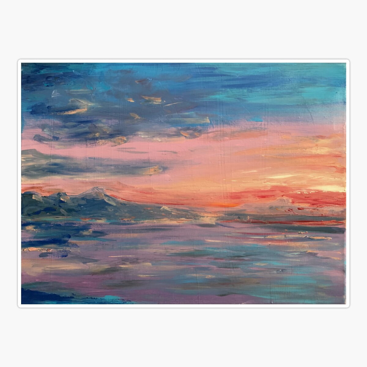 Stickly Ocean Sunset Sticker, Phone Decal Water Bottle Stickers Car ...
