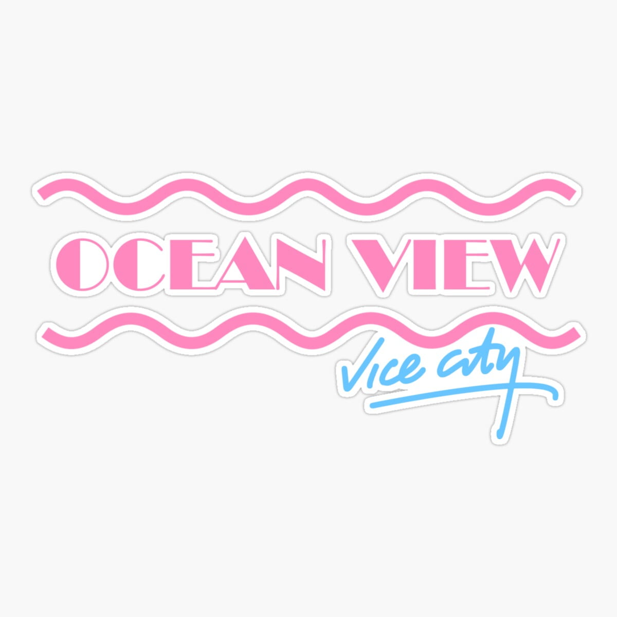 Stickly Ocean View Hotel Vice City Sticker, Phone Decal Water Bottle ...