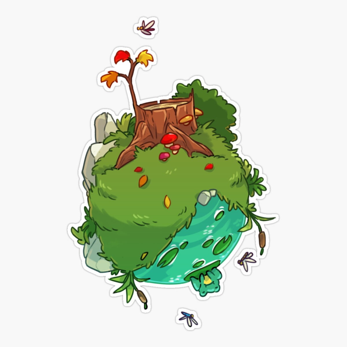 Stickly October Swamp Globe Sticker, Phone Decal Water Bottle Stickers ...