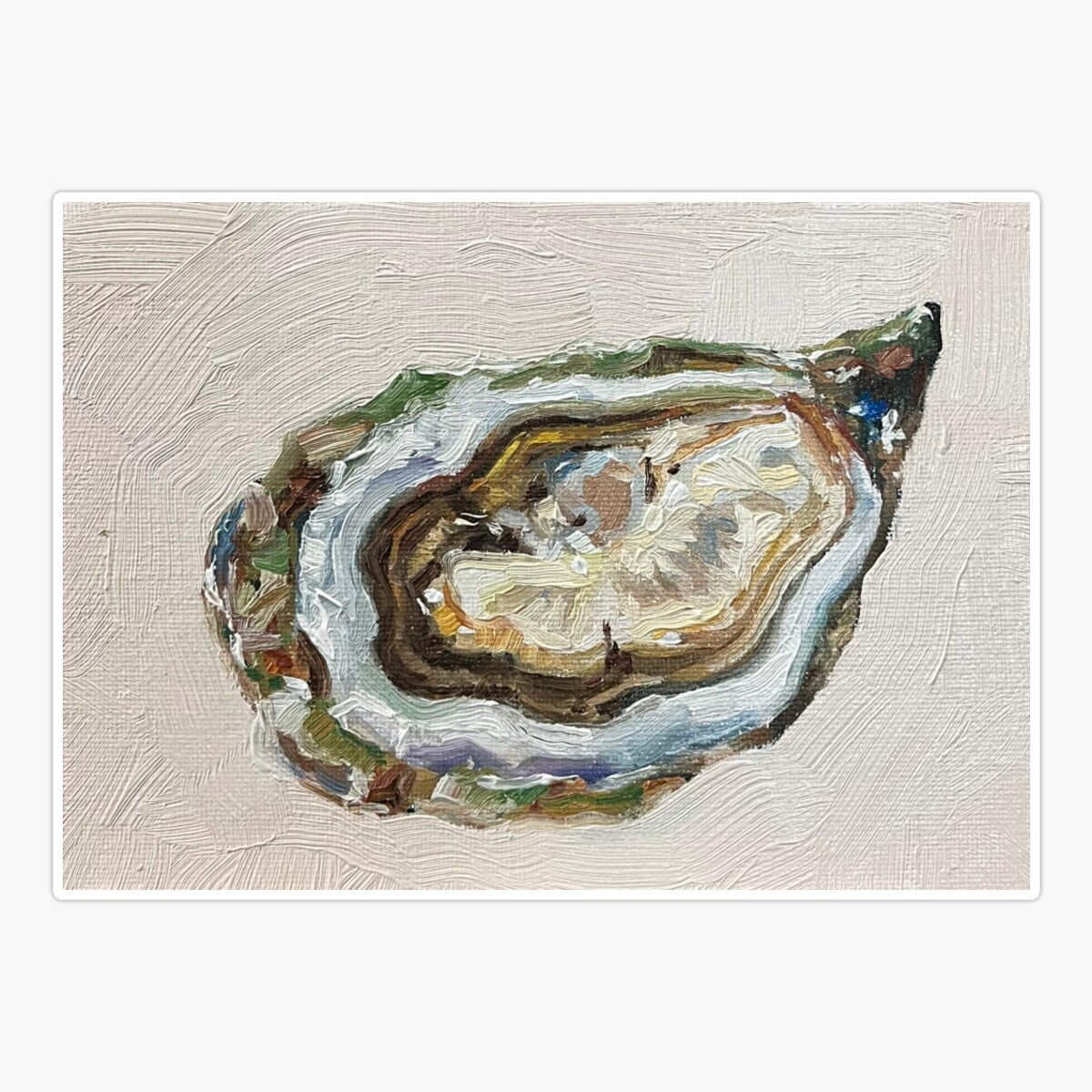 Stickly Oil Painting Oan Oyster Sticker, Phone Decal Water Bottle ...