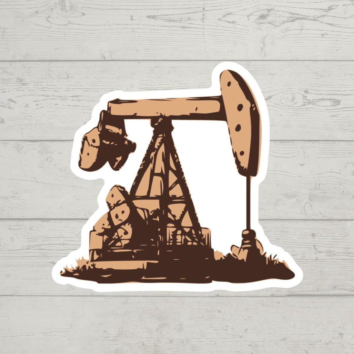 Stickly Oil Rig Derrick Sticker Waterproof Glossy Vinyl Sticker Cute ...