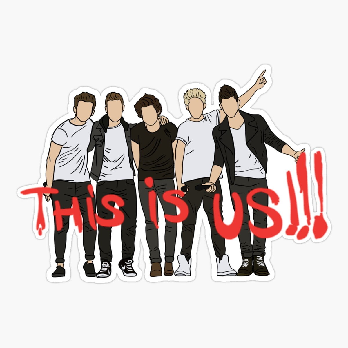 Stickly One Direction Sticker, Phone Decal Water Bottle Stickers Car ...