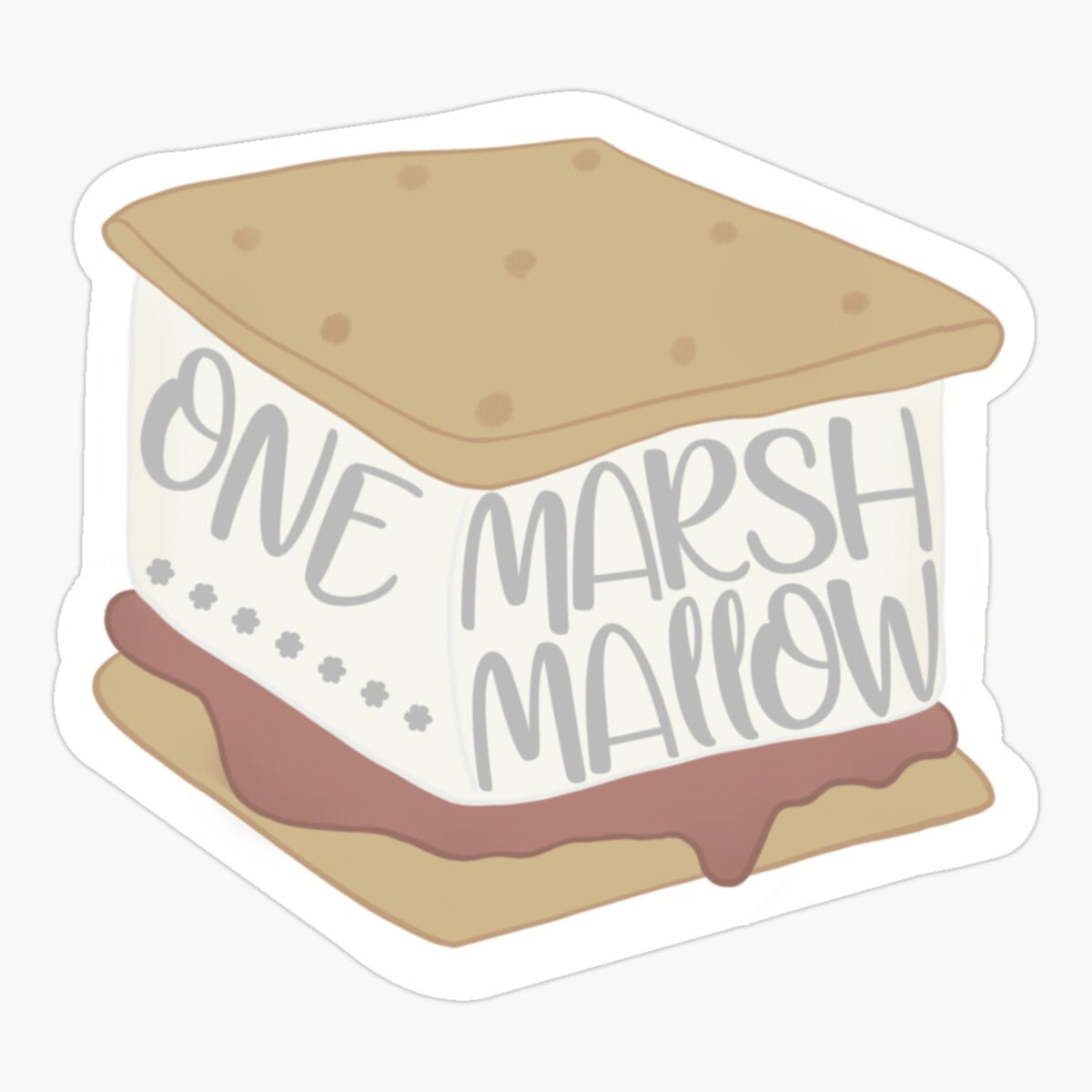 Stickly One Marshmallow Sticker, Phone Decal Water Bottle Stickers Car ...