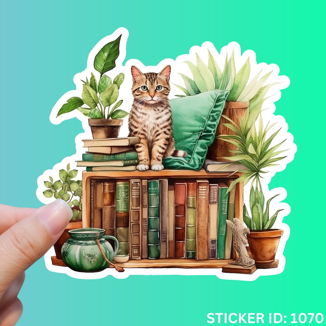Stickly Orange Cat er, Gift For Her, Books Cats Plants er, 2025 Planner ...