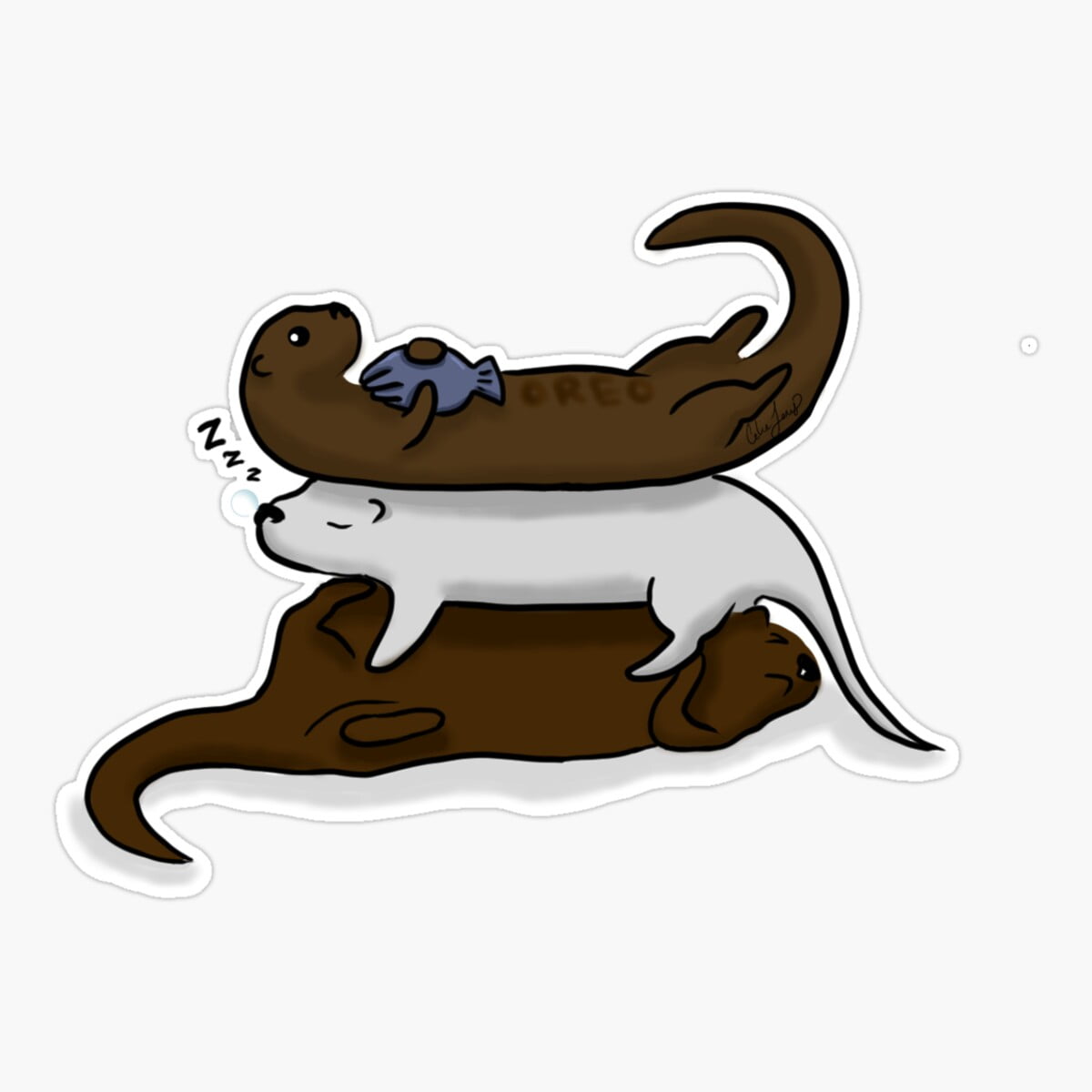 Stickly Otter-Eo Sticker, Phone Decal Water Bottle Stickers Car Decals ...