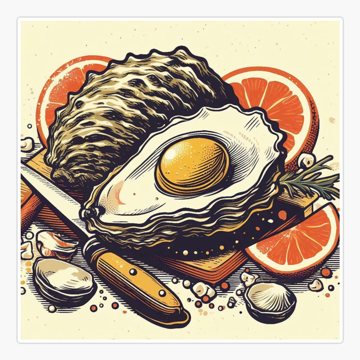 Stickly Oyster Shuck Sticker, Phone Decal Water Bottle Stickers Car ...