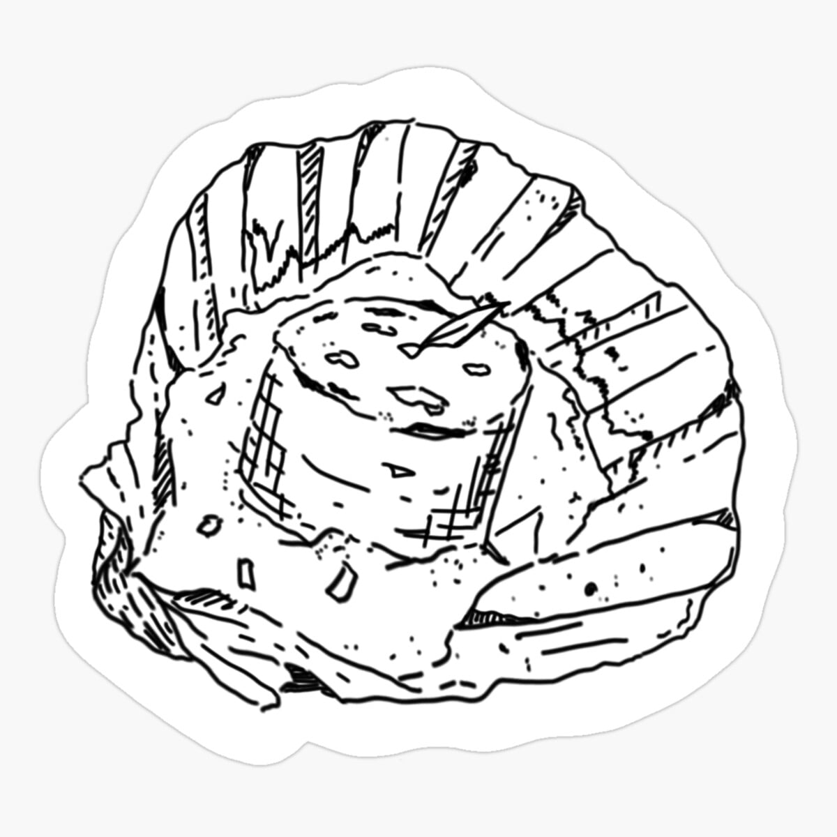 Stickly Oyster Sketch Sticker, Phone Decal Water Bottle Stickers Car ...