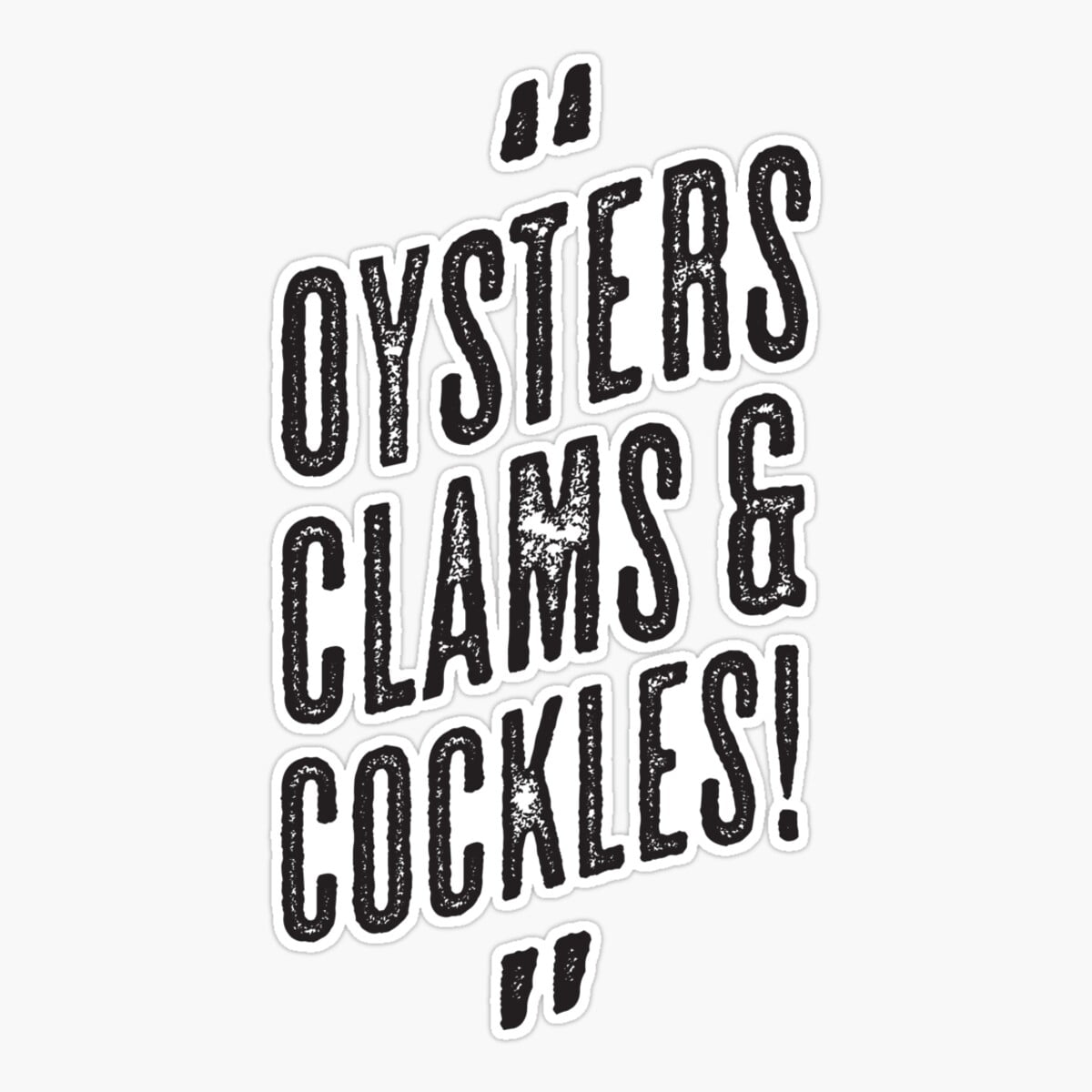 Stickly Oysters Clams & Cockles Sticker, Phone Decal Water Bottle ...