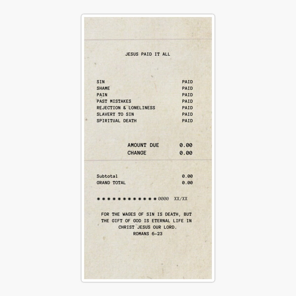 Stickly Paid It All Receipt Sticker, Phone Decal Water Bottle Stickers ...