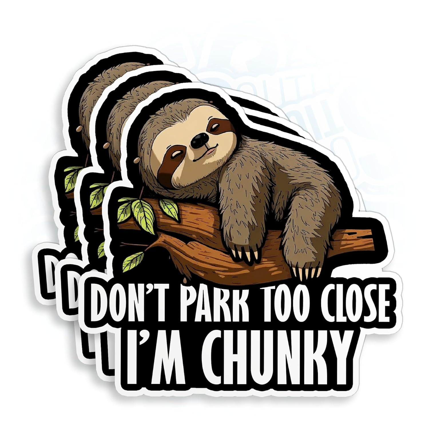 Stickly Don't Park Too Close I'm Chunky Stickers Funny Sloth Driving ...