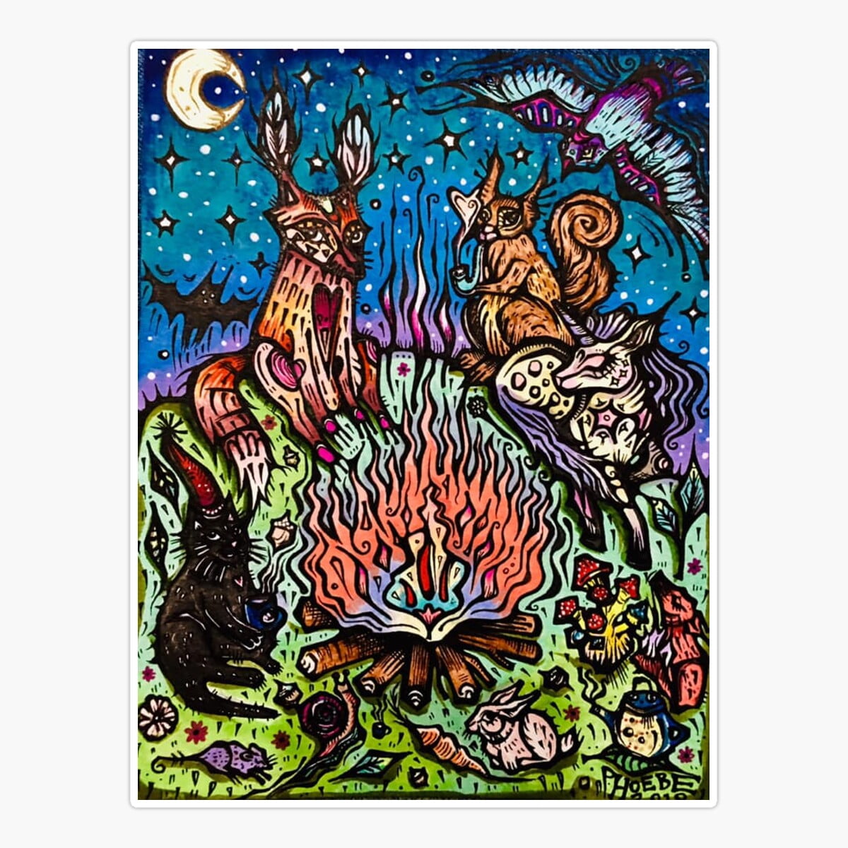 Stickly Party Animals Sticker, Phone Decal Water Bottle Stickers Car ...