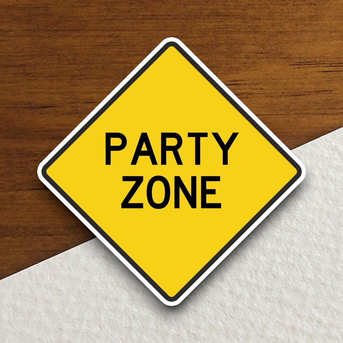 Stickly Party Zone Road Sign Sticker, Party Sticker, Birthday Sticker ...