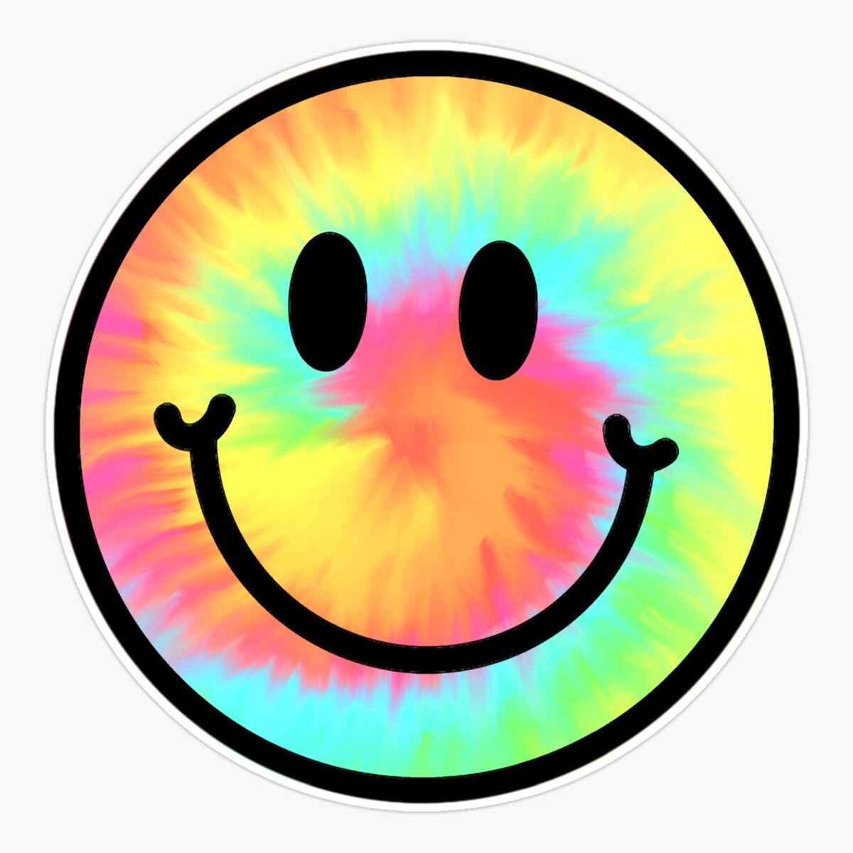 Stickly Pastel Rainbow Tie Dye Sticker, Phone Decal Water Bottle ...