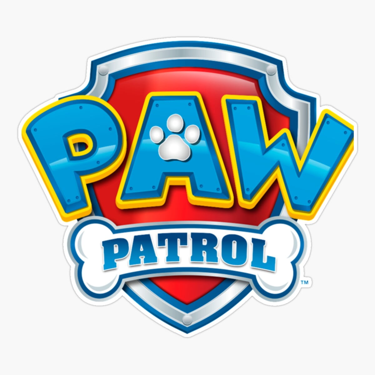 Stickly Paw Patrol Logo Sticker, Phone Decal Water Bottle Stickers Car ...