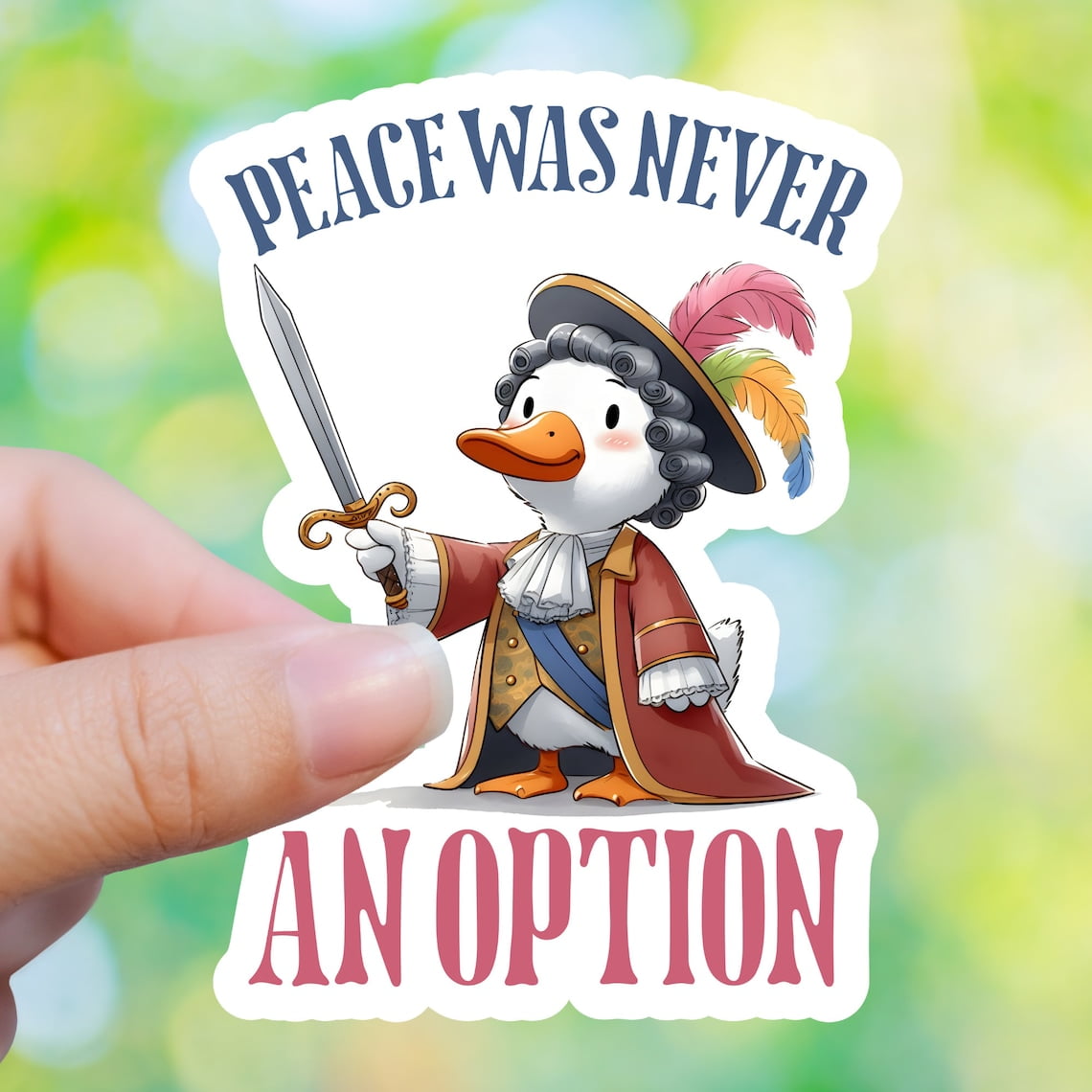 Stickly Peace Was Never An Option er, Funny Goose er, Sarcastic Decal ...