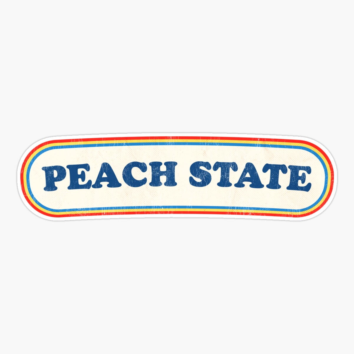 Stickly Peach State | Retro Badge Sticker, Phone Decal Water Bottle ...